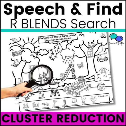 Speech and Find - R Blends - Articulation Worksheets - Speech Search ...