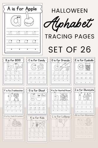 Halloween Alphabet Letter Practice | 93-Page Letter Recognition Centers ...