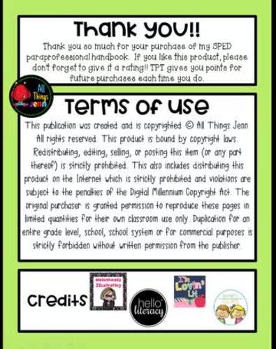 Paraprofessional Training Handbook- Special Education by Sped Teacher ...