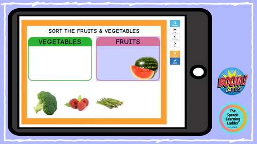 Fruits and Vegetables Sorting Activity Real Images Boom Cards | TpT