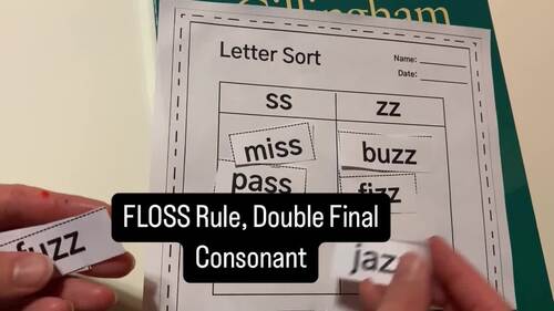 Double Final Consonant Floss Rule (ffllsszz) Worksheets and Decodable