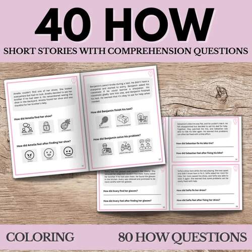 HOW Questions 40 Short Stories Wh Questions Reading Comprehension ...