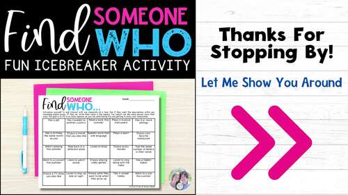 Find Someone Who Back to School Activity | Bingo | Icebreaker Game