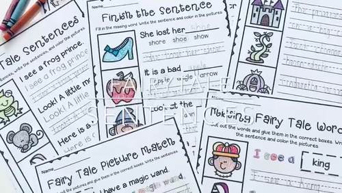 Fairy Tale Sentence Writing Worksheets - Writing Simple Sentences