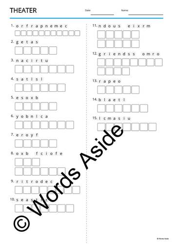 Word Puzzle Games | Copy Crossword Word Search Anagram | THEATER by ...