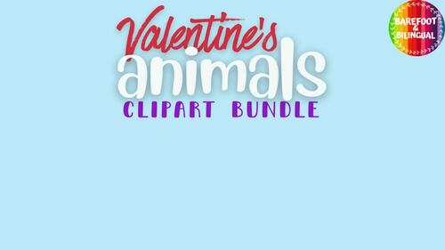 Animals on Valentines Clipart Bundle - Zoo, Farm, Bugs & Ocean Clipart