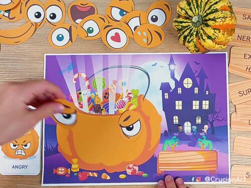 Halloween Emotions & Feelings Activity: Build a Pumpkin Face Game, SEL ...