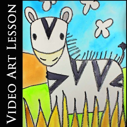 SAFARI ZEBRA Video Art Lesson | EASY Directed Drawing & Painting Project