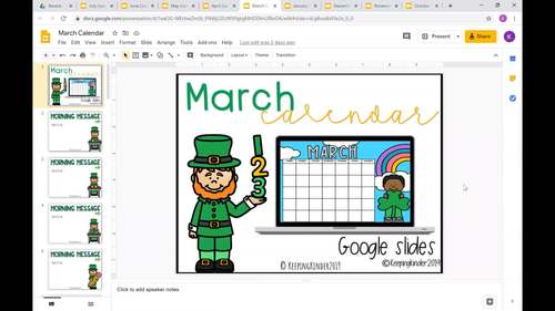 March Digital Calendar Time by KeepingKinder | TPT
