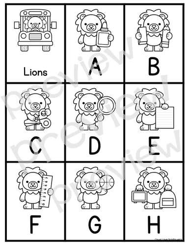 School Lions | Uppercase & Lowercase Alphabet Matching | ABC Flash Cards