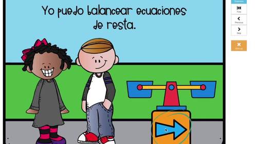 1st grade Balancing equations subtraction Spanish by Recursos Arcoiris
