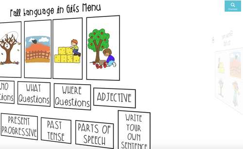 Fall Language Boom Cards™ in GIFS | Fall Verbs | Fall Parts of Speech