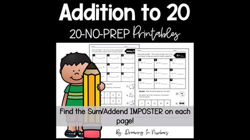 Addition to 20 | Basic Math Fact Practice | NO PREP by Dreaming in Numbers