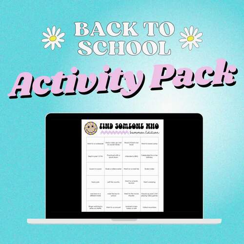 Back to School Activity Pack | Middle & High School Back to School ...