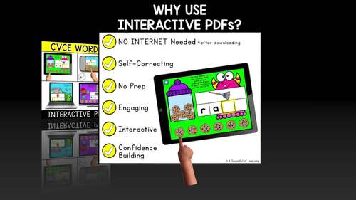 Digital Interactive PDF Games - CVCe Words by A Spoonful of Learning