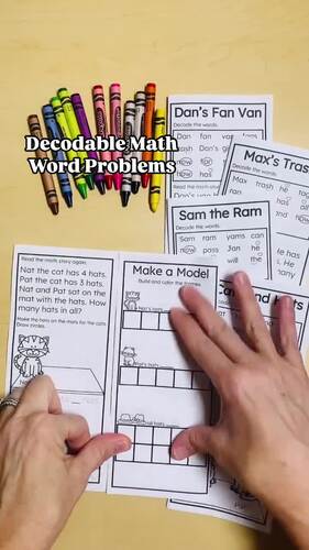 Decodable Math Word Problems CVCe Strategies Worksheets by Reagan Tunstall