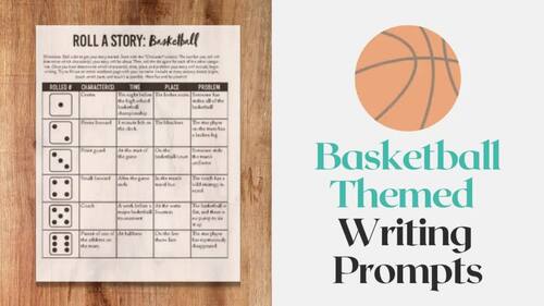 March Basketball "Roll a Story" Writing Prompts | ELA Activity Template
