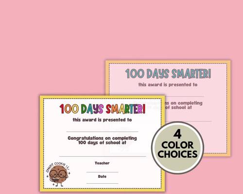 100th Day Of School | 100 Days of School Certificate by StouteheartedMom