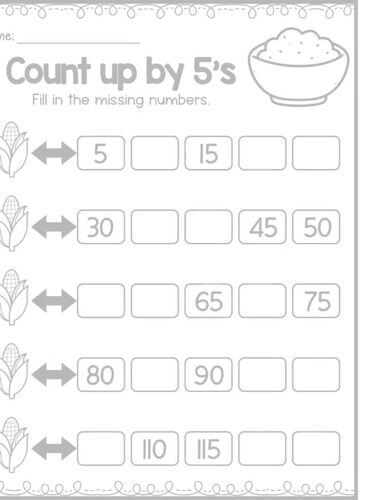 Thanksgiving Skip Counting Worksheet |Thanksgiving Skip Counting By 2s ...