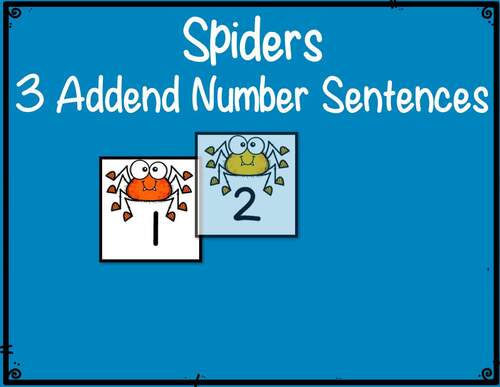 Spiders Build 3 Addend Addition & Subtraction Number Sentences | TPT