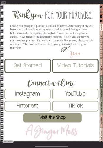 Ultimate DIGITAL Teacher Planner UNDATED {Brown Leather} by A Ginger Mess