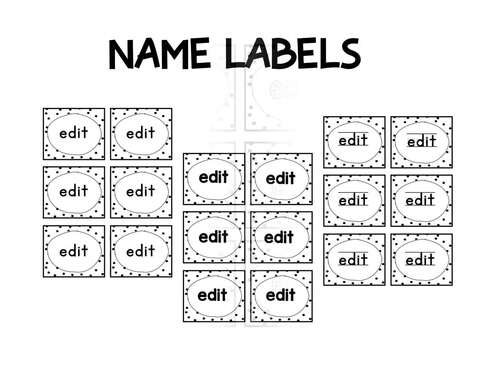 Printable Student Name Labels, Editable Name Tags, Center Labels, Cubby ...