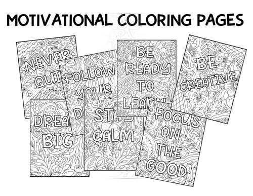Motivational Quotes Coloring Pages, Growth Mindset Coloring Worksheets