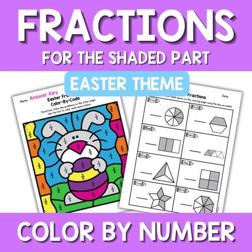 Easter Bunny Fractions Color by Number Math Activity No Prep Craft ...