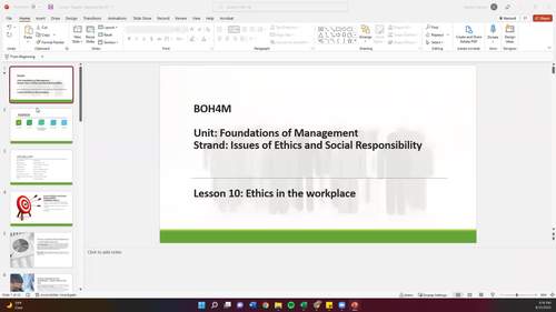 BOH4M Business Leadership: Ethics and Social Responsibility in the ...