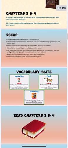 Evie and Rhino Novel Study by TeacherThings1 | TPT