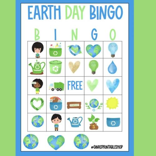 Earth Day Bingo by GinasPrintableShop | TPT