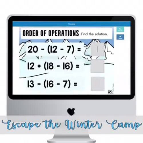 Comparing and Ordering Decimals and 2D Shapes Winter Escape Room Boom ...