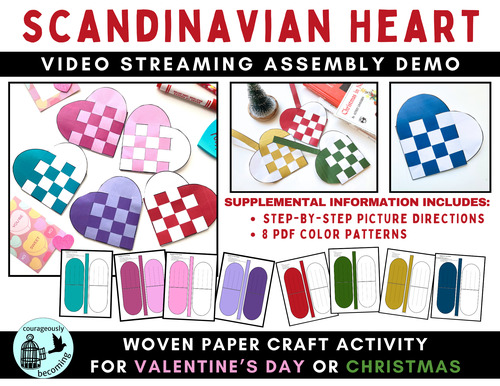 Woven Heart Craft Activity Valentines Day Christmas VIDEO DEMO & Patterns