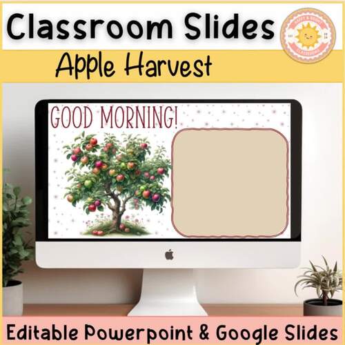 Editable Apple Themed Morning Meeting Daily Google Slide Template