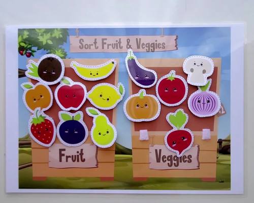 Fruit and Veggie Shadow Matching and Sorting Activity Worksheet Printable