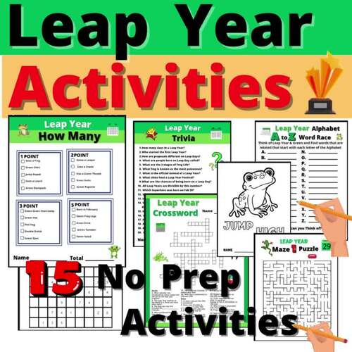 Leap Year Activity Packet Lessons Independent Day Student Work Sub ...