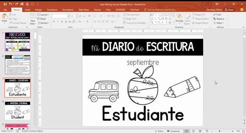 EDITABLE | Writing Journal Covers English & Spanish by Prekrox