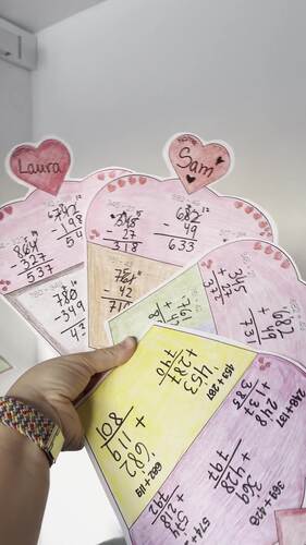 3rd Grade Cupcake Math Valentine's Day Craft Addition & Subtraction ...