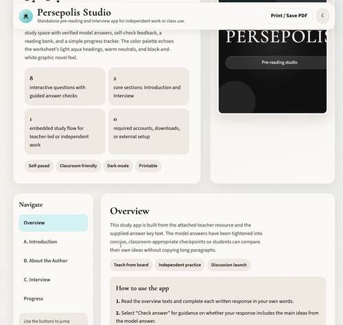 Persepolis (Marjane Satrapi) - Pre-Reading Activities | TPT