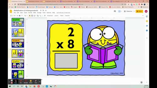 BUNDLE: Google Slides™ La multiplication x2, x5, x10 avec 4 quiz aussi