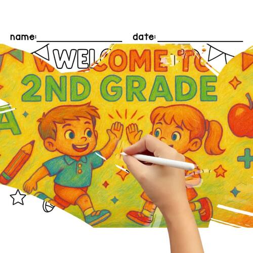 Welcome to 2nd Grade Coloring Sheet | Back to School Activity Pages