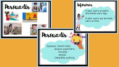 Propósito del Autor en Español Presentación en PowerPoint Lección de ...