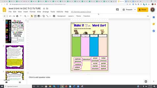 Distance Learning Google Third Grade Phonics Level 3 Unit 14 ture tu ci ...