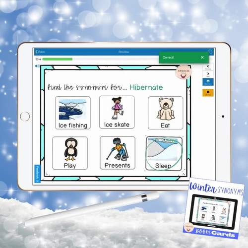 Winter Synonyms Boom Cards by Speech Friend | TPT