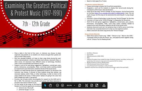 Examining Political and Protest Music during the Fall of the USSR, Cold War