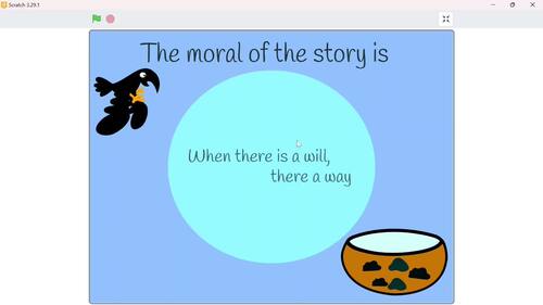 Thirsty Crow Story in Scratch | Animation | Workbook, Test, Rubrics ...