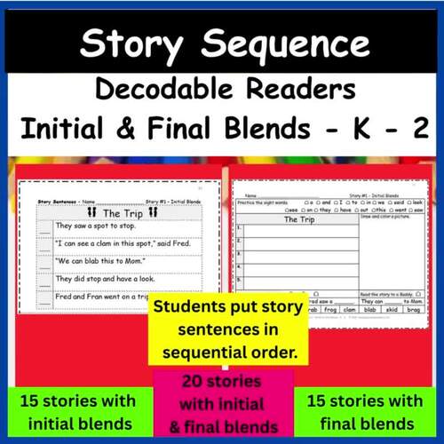 Decodable Readers – Story Sequence – Initial & Final Blends - K - 2