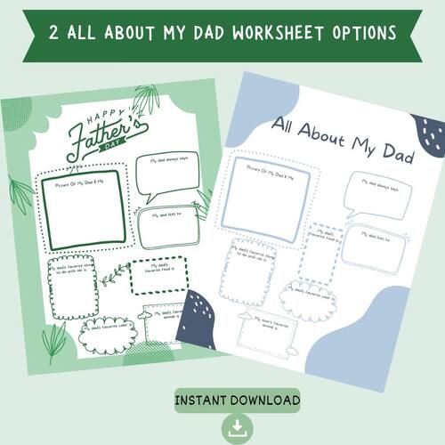 Pink & Blue Fathers Day Craft All About My Dad Fathers Day Handprint Gifts