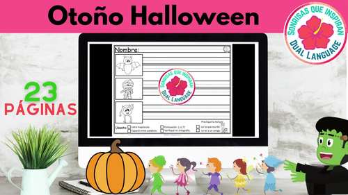 Halloween Otoño Bingo y 2 centros de escritura vocabulario | TPT