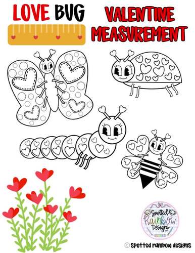 Love Bug Measurement Craft Activity Valentine's Day Inches Centimeters